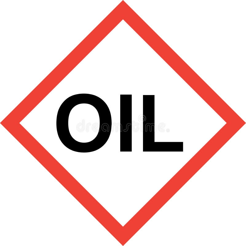Hazard sign with oil text stock illustration. Illustration of warning ...