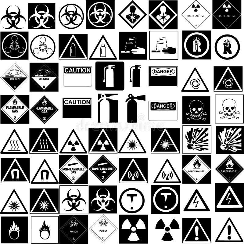 Black Hazard Sign A4 Magnetic Hazard & Warning Sign Holder