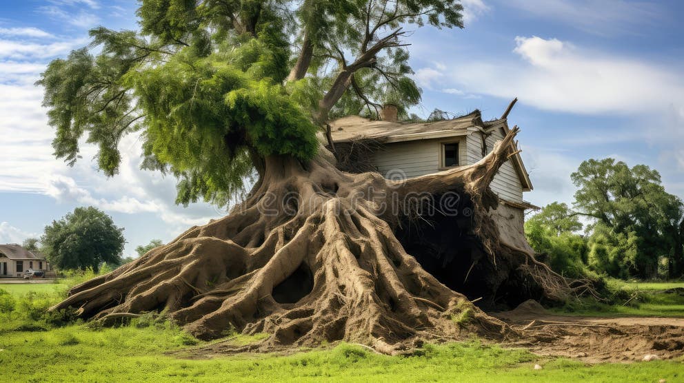 Hazard tree damage stock image. Image of safety, pedestrian - 374247071