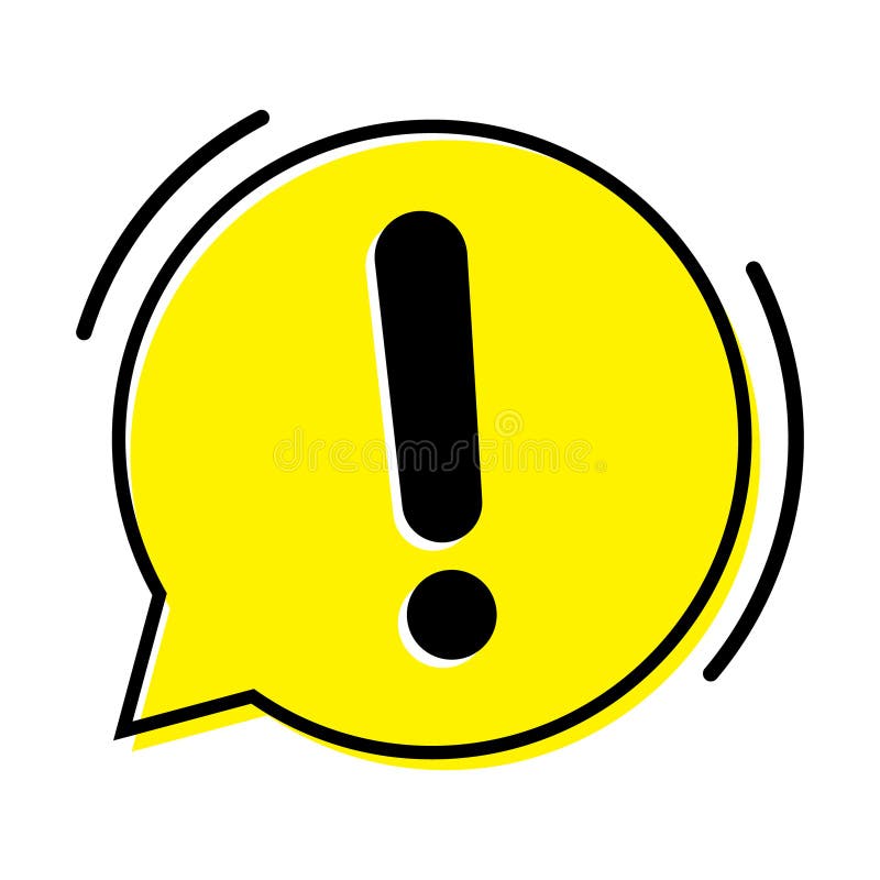 Hazard Warning Attention Sign or Exclamation Symbol in a Yellow Speech ...
