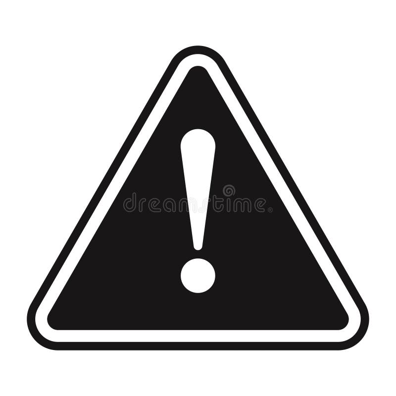 Hazard Warning. Attention Sign. Flat Icon. Black Triangle with an White ...