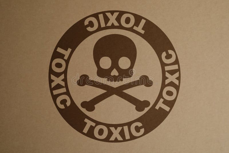 Hazard Warning Sign Skull-and-crossbones Symbol and Word TOXIC on Kraft ... Hazard Warning Sign Skull-and-crossbones Symbol and Word TOXIC on Kraft ...
