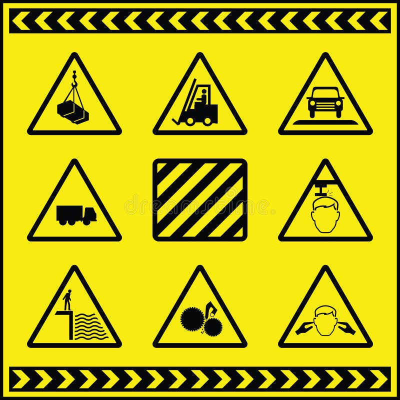 Hazard signs set stock vector. Illustration of laser - 13242890