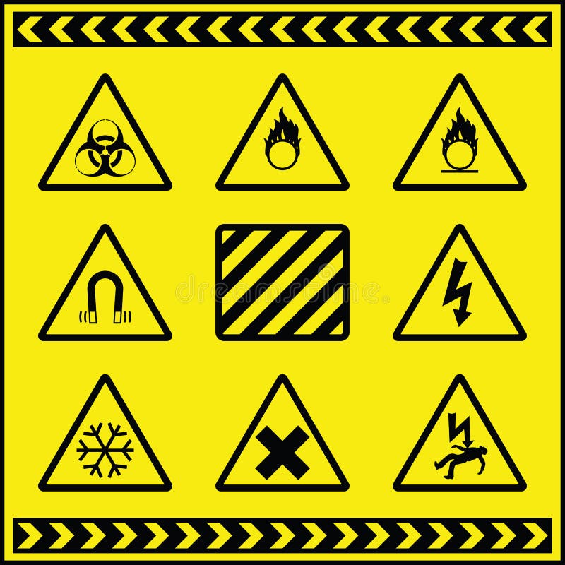 Hazard Warning Signs 3 stock vector. Illustration of risk - 12945326