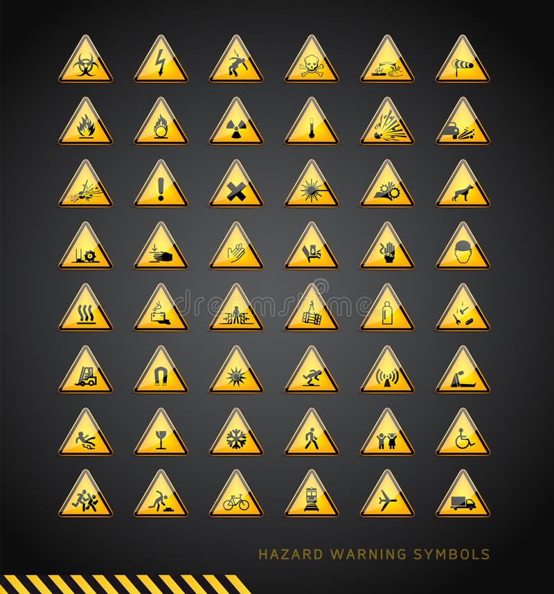Hazard warning signs stock illustration. Illustration of crossbones ...