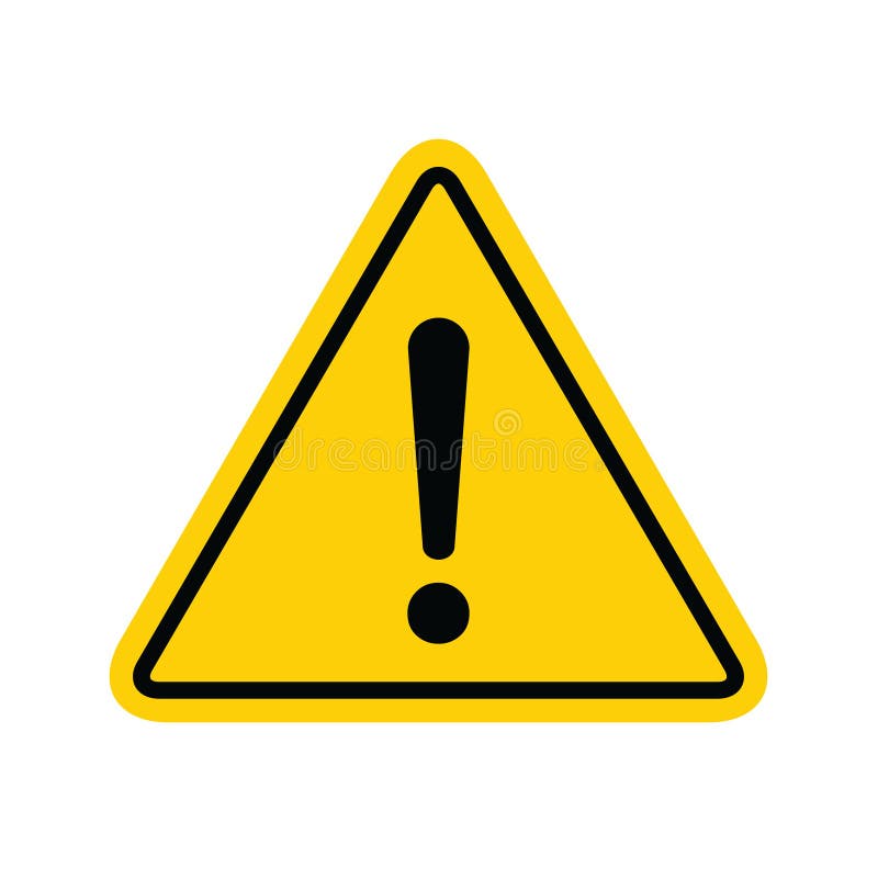 Hazard Warning Symbol Vector Icon Flat Sign Symbol with Exclamation ...