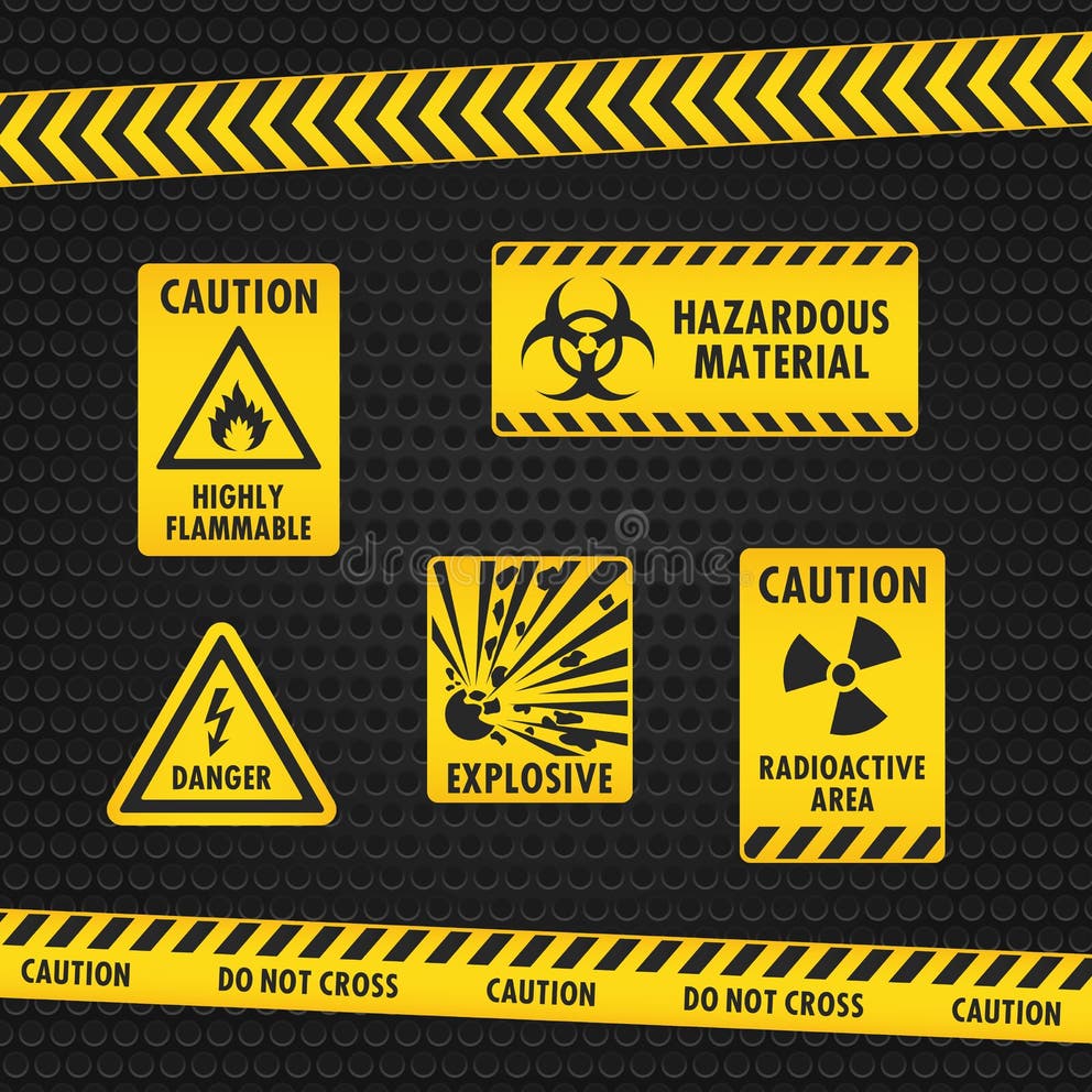 Yellow Warning Labels Stock Illustrations – 533 Yellow Warning Labels ...