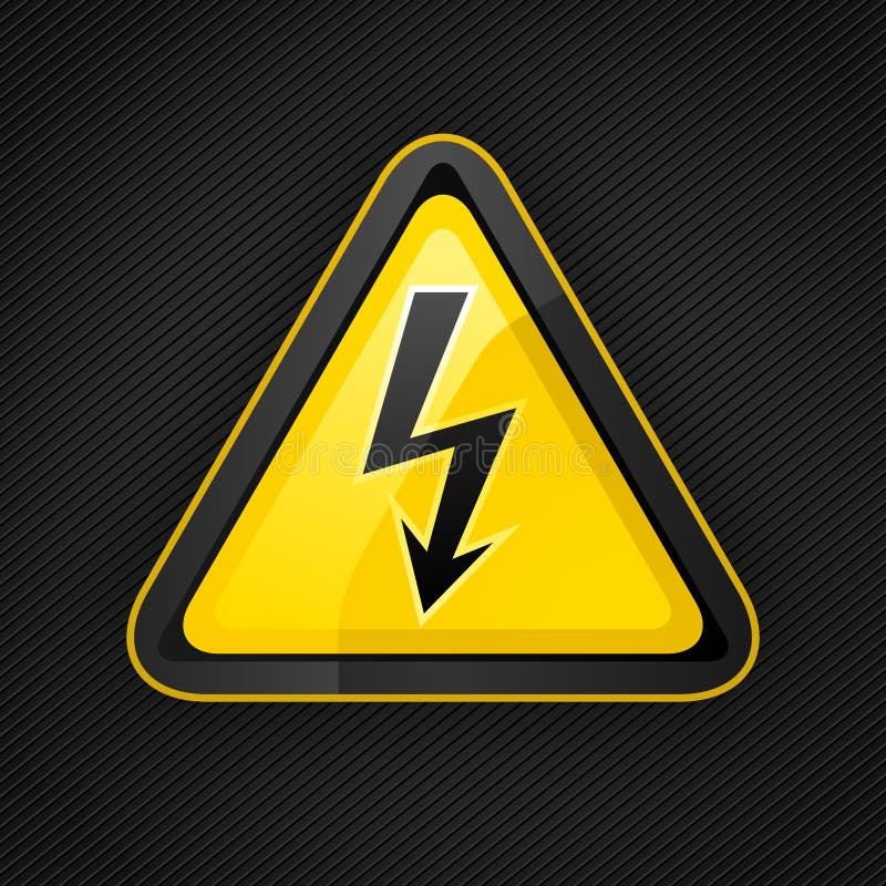 Hazard Warning Triangle High Voltage Sign on a Metal Surface Stock ...