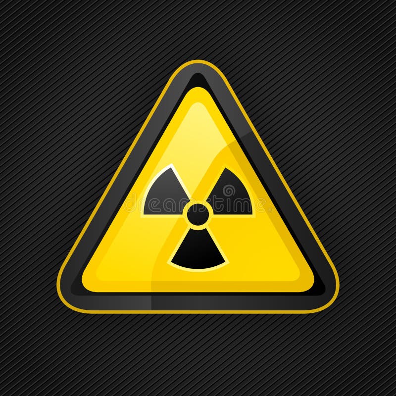 Hazard Warning Triangle Radioactive Sign on a Metal Surface Stock ...