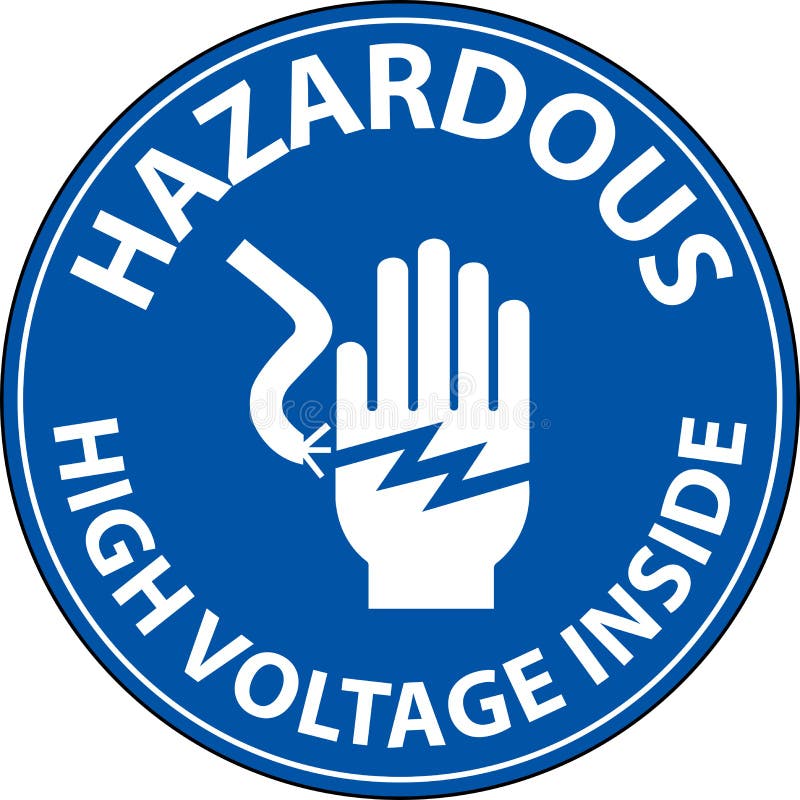 Hazardous High Voltage Inside Sign on White Background Stock Vector ...
