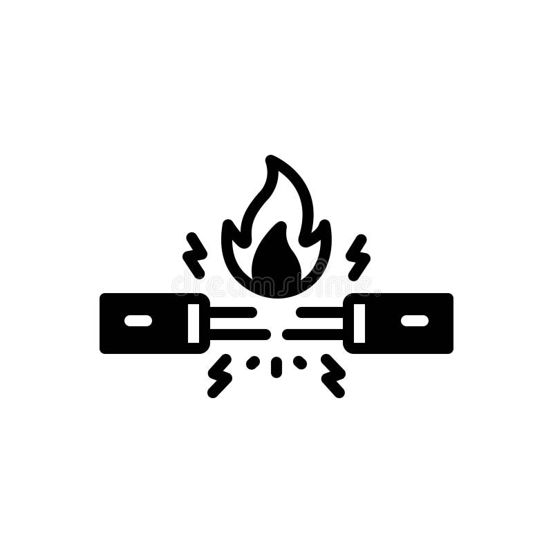 Black Solid Icon for Hazardous, Dangerous and Unsafe Stock Vector ...