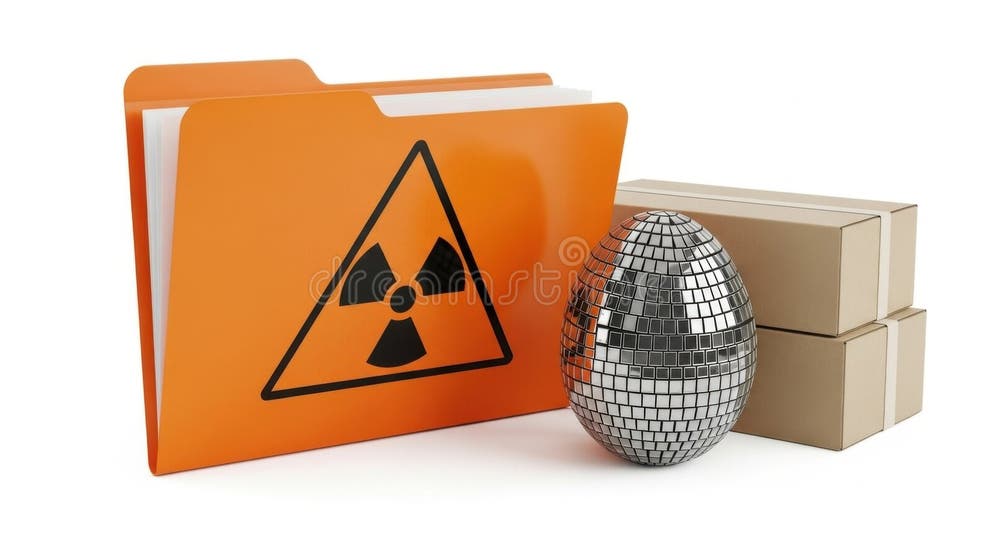 Hazardous Materials Document and Radioactive Symbol Folder with Stacked ...