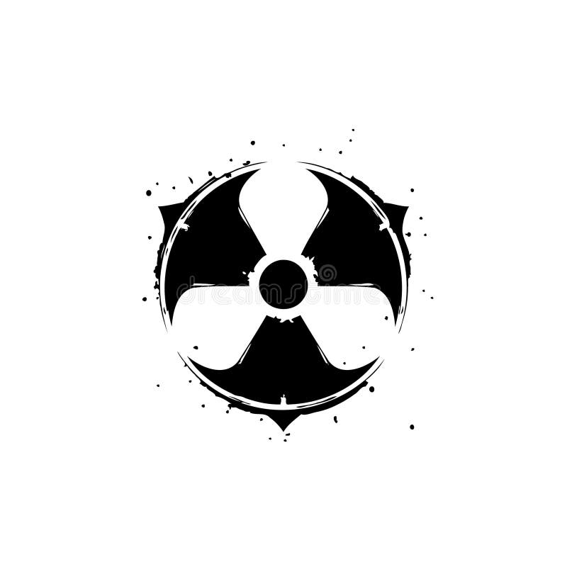 Hazardous Radiation Symbol Design with Distressed Texture and Bold ...