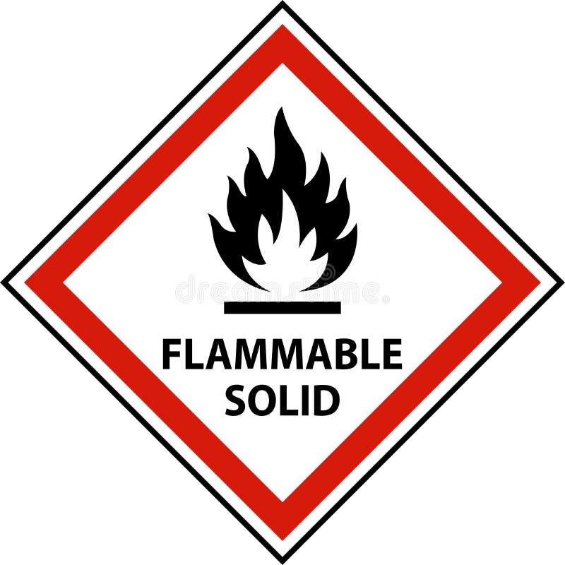 Hazardous Signs Flammable Solid on White Background Stock Vector ...