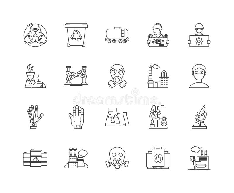 Hazardous Waste Recycling Signs Icon Set of Black and White Types ... Hazardous Waste Recycling Signs Icon Set of Black and White Types ...