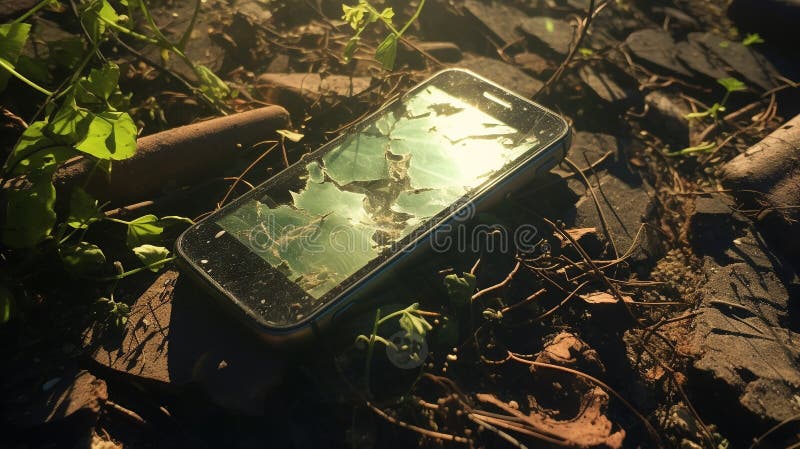 Hazardous Waste Mobile Phones are Discarded in Nature. - Generative Ai ...