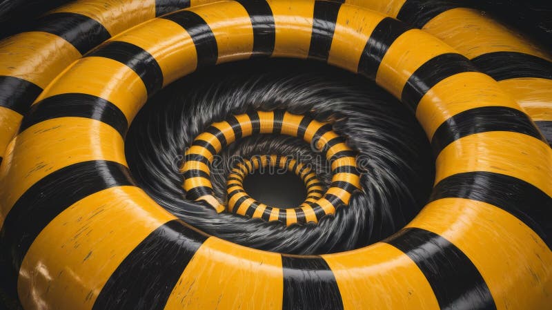 Hazardous Whirlpool Effect in Bold Black and Yellow Stock Illustration ...