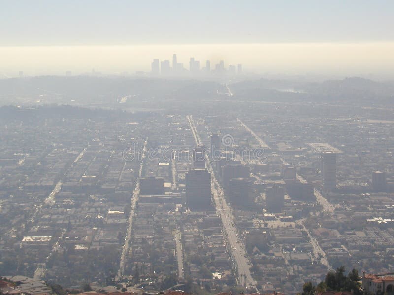 Haze over Los Angeles city stock photo. Image of america - 238550