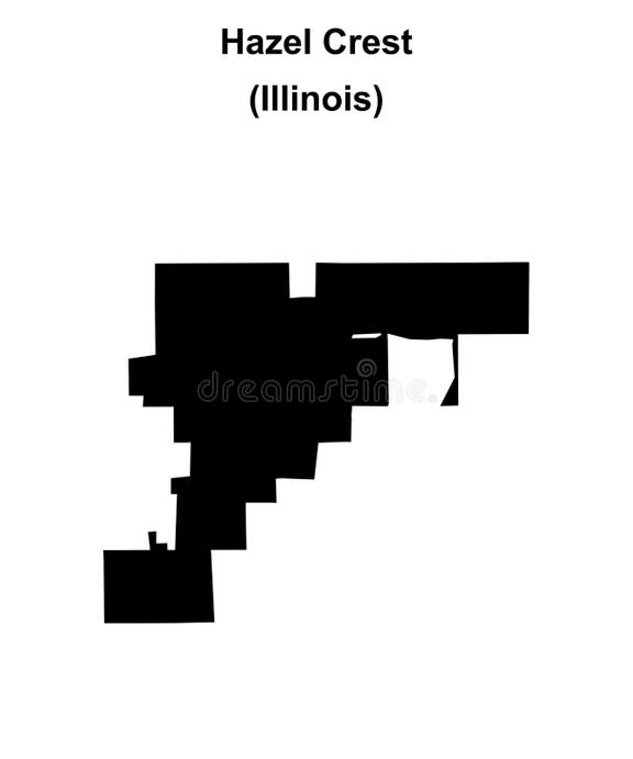 Hazel Crest outline map stock vector. Illustration of area - 357276341