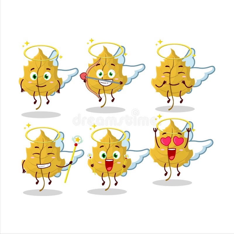Hazel Leaf Cartoon Designs As a Cute Angel Character Stock Illustration ...