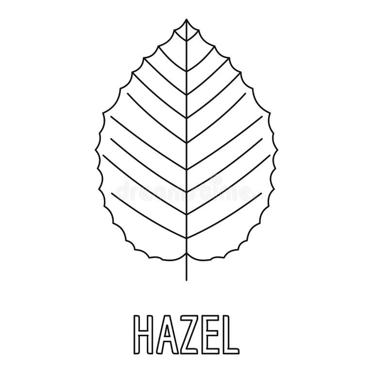 Hazel Leaf Icon, Outline Style. Stock Vector - Illustration of icon ...