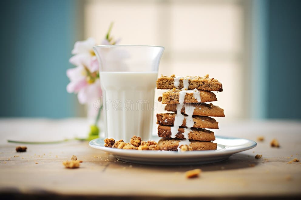 Hazelnut Biscotti Stack, Milk Pitcher Stock Image - Image of rustic ...