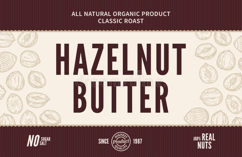Vector Hazelnut Labels in Modern Style Stock Vector - Illustration of ...