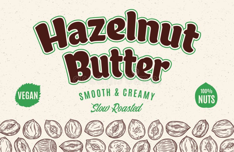 Hazelnut Butter Label and Packaging Design Template Stock Vector ...