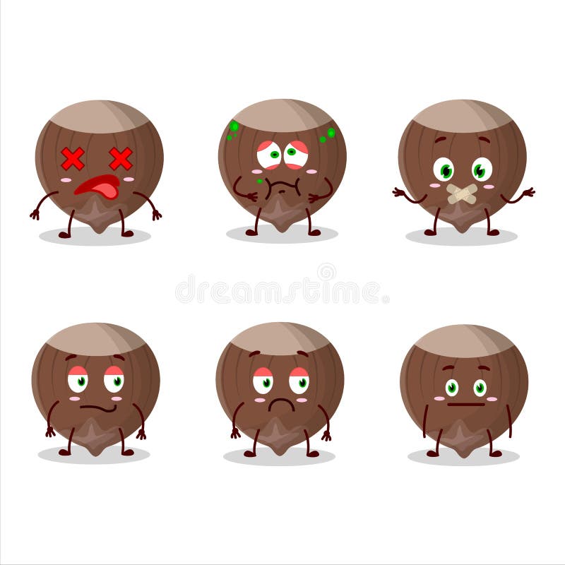 Sad hazelnut cartoon stock illustration. Illustration of icon - 47930404