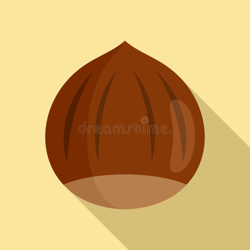 Hazelnut icon, flat style stock vector. Illustration of flavor - 156321133