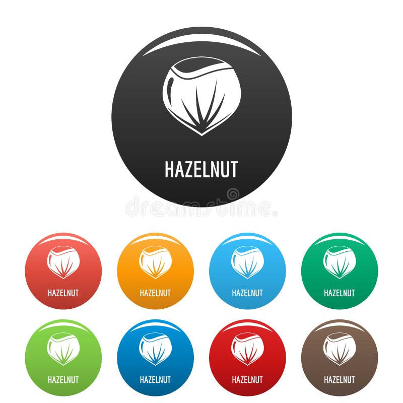 Hazelnut icons set color stock vector. Illustration of healthy - 140345611