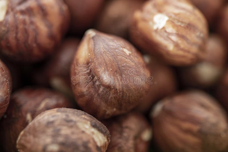 Hazelnut Kernels Isolated on Wooden Surface. Stock Photo - Image of ...