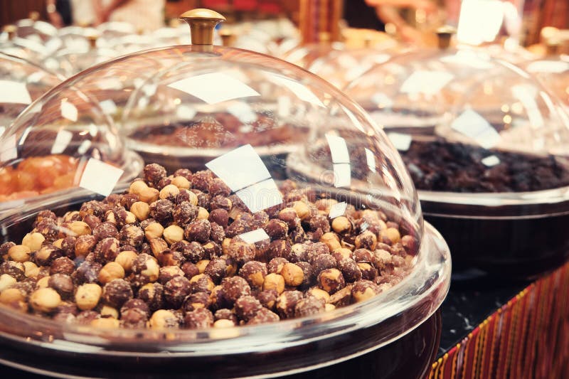 Hazelnut Kernels on a Store Counter Stock Photo - Image of nourishment ...