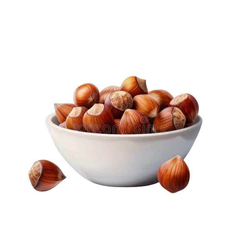Hazelnut Kernels in a White Bowl with Two Nuts beside Stock ...