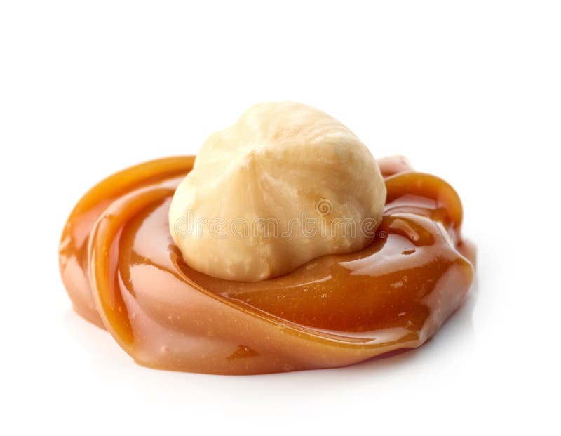 Hazelnut in melted caramel stock photo. Image of dessert - 230011520