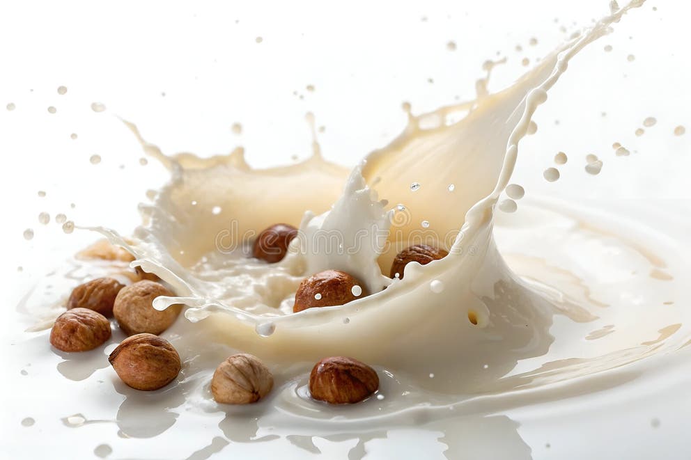 Hazelnut Milk Splash stock illustration. Illustration of liquid - 370092084