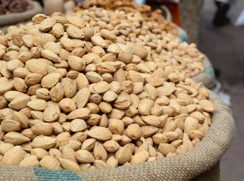 Hazelnut at the Old Market in Delhi, India Stock Photo - Image of sell ...