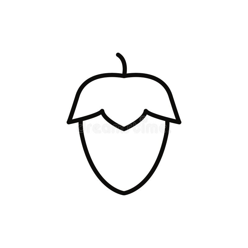 Hazelnut Outline Icon. Linear Style Sign for Mobile Concept and Web ...