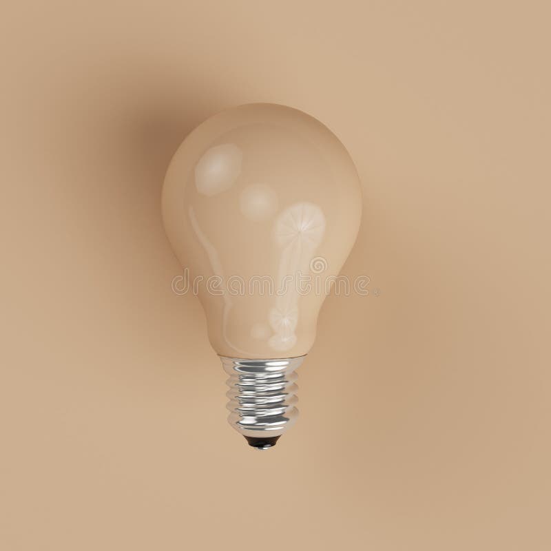 Hazelnut Pastel Light Bulb on Hazelnut Pastel Background. Stock ...