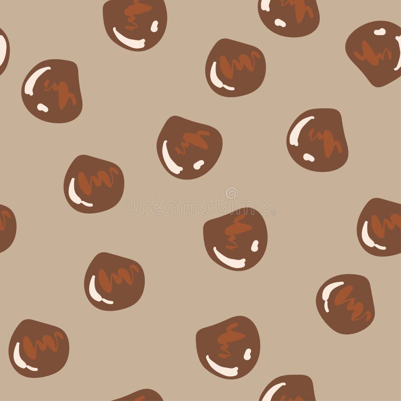 Hazelnut Seamless Pattern, Hazelnut Vector Illustration. Hand Drawing ...