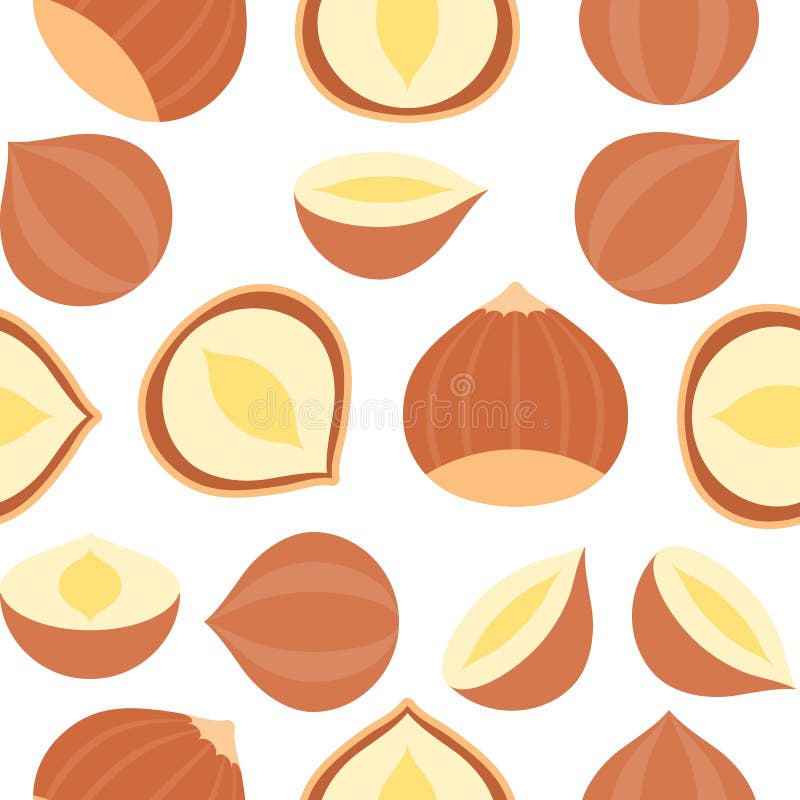Hazelnut Seamless Pattern for Wallpaper or Wrapping Paper Stock Vector ...