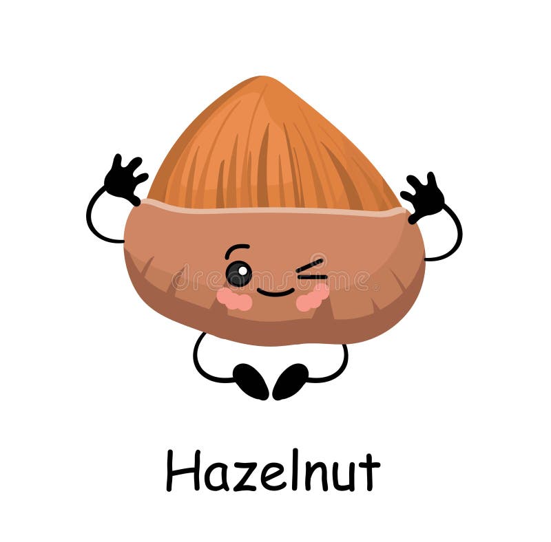 Happy Hazelnut Cartoon Character Laughing Joyfully Stock Illustration ...