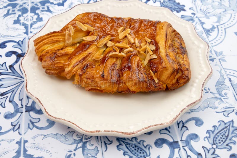 Hazelnut and Walnut Puff Pastry Isolated on a Plate Stock Photo - Image ...