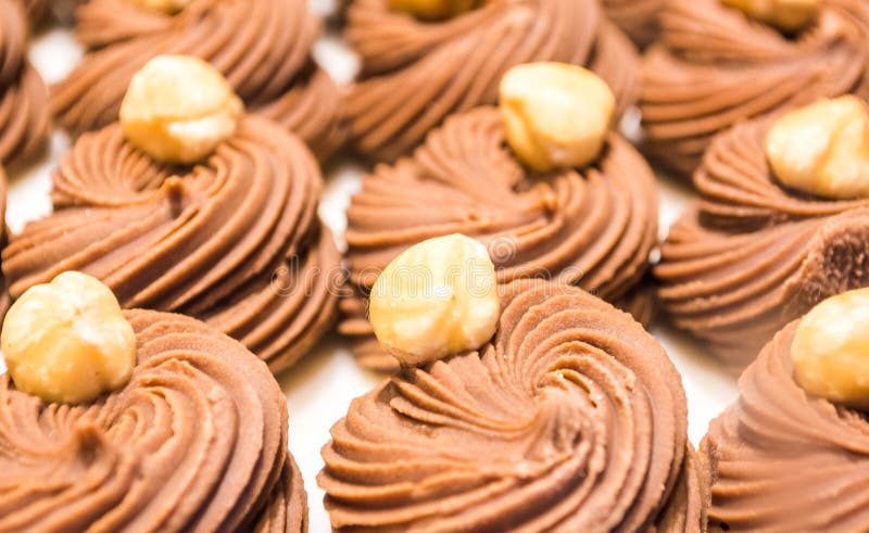Hazelnut Whirl Chocolates stock image. Image of confectionery - 54314919