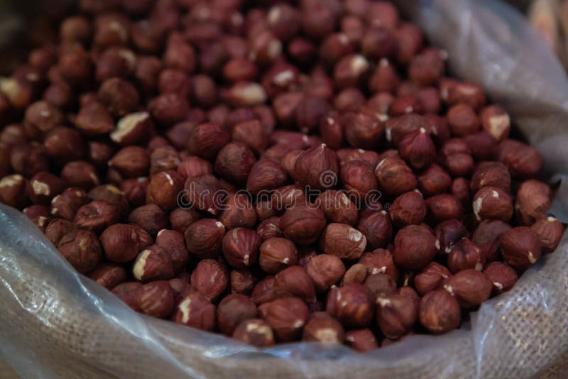 Hazelnuts Heap without Shell, Flax Nut Texture. Stock Image - Image of ...