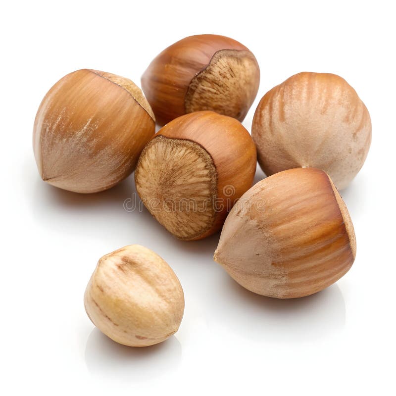 Hazelnuts Isolated on White Background Stock Illustration ...