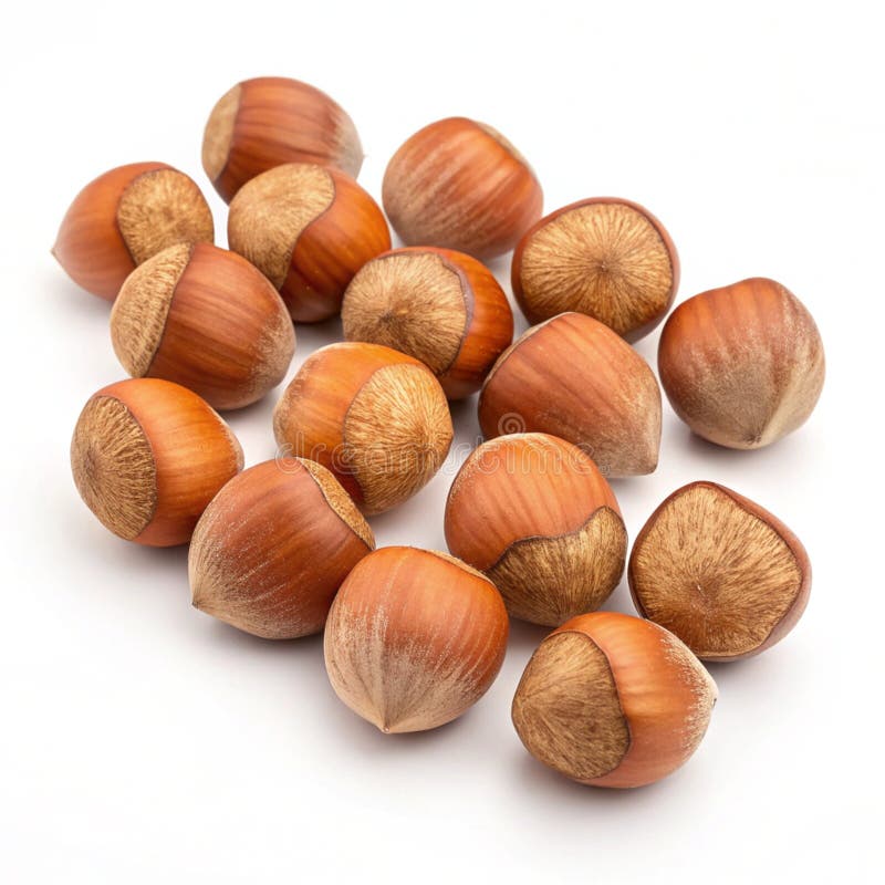 Hazelnuts Isolated on White Background Stock Illustration ...