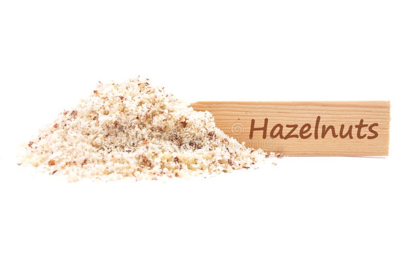 Hazelnuts Powdered and Plate Stock Image - Image of powdered, label ...