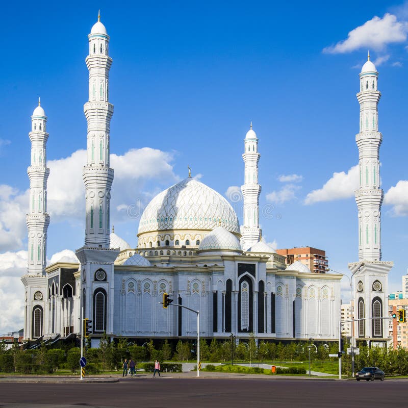 Hazrat Sultan Mosque, in Astana City. Editorial Stock Image - Image of ...
