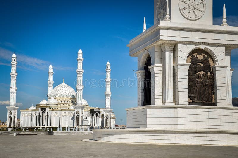 The Hazrat Sultan Mosque in Astana, Kazakhstan Stock Photo - Image of ...